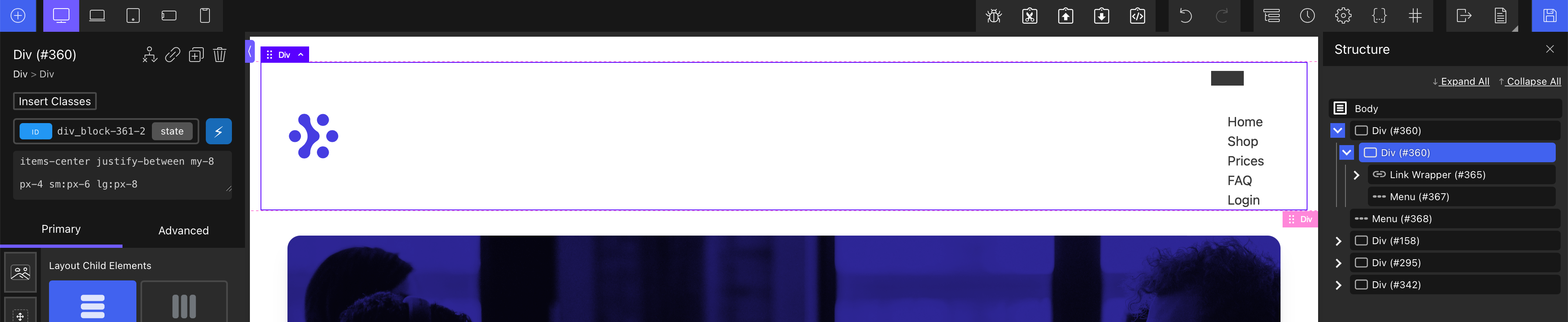 Style Oxygen Menu Element with Tailwind – Code DPlugins
